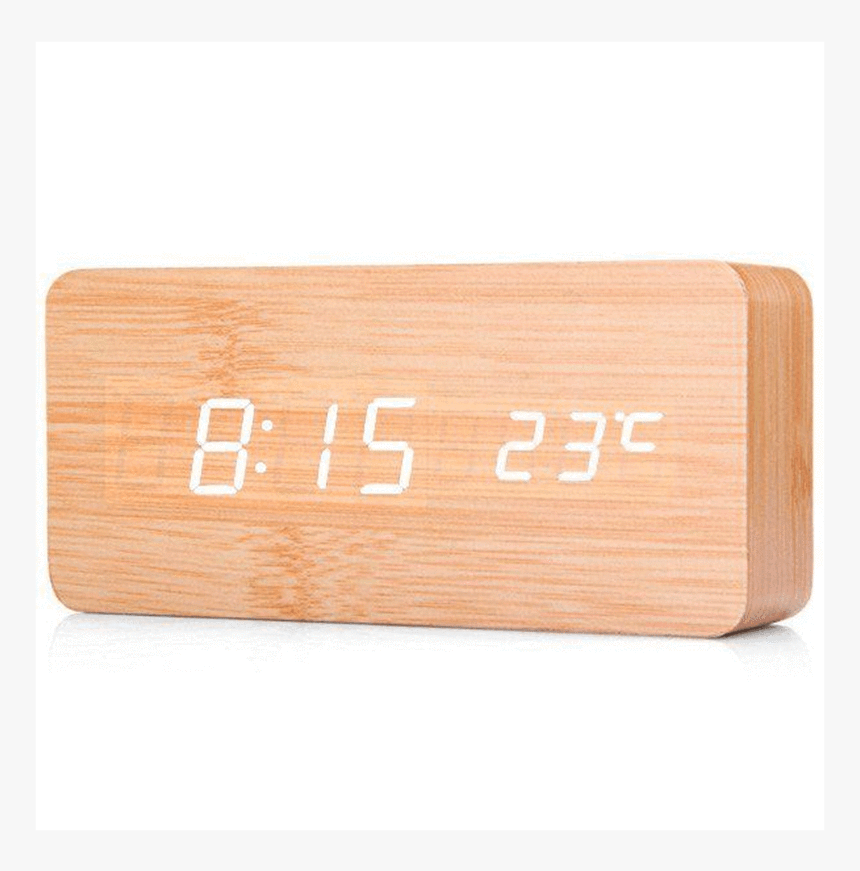 Fashion Digital White Led Wooden Clock White Mx1292, HD Png Download ...