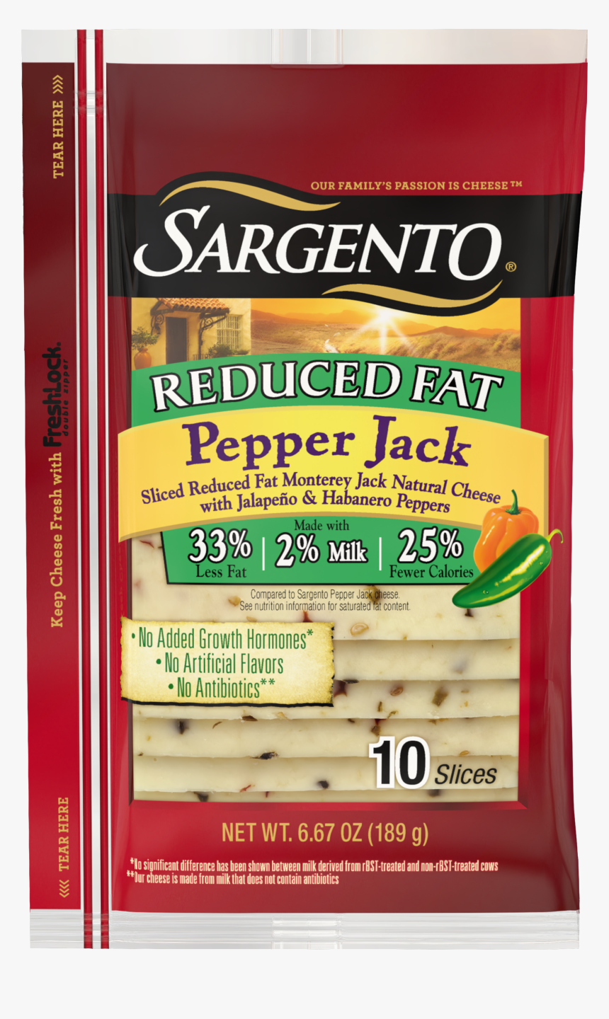 Sargento® Sliced Reduced Fat Pepper Jack Natural Cheese, HD Png ...