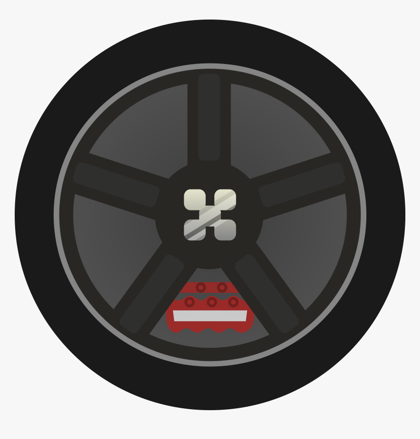 Dark Simple Car Wheel Tire Rims Side View Clip Arts, HD Png Download ...
