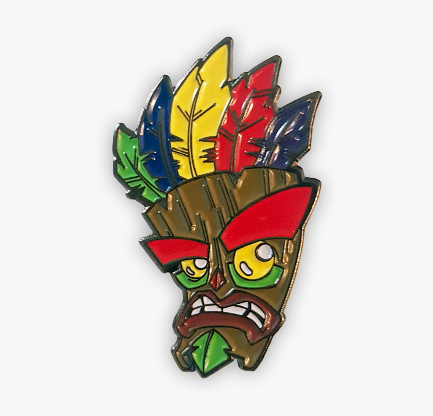 Crash Aku Aku Mask Pin Badge, HD Png Download , Transparent Png Image ...