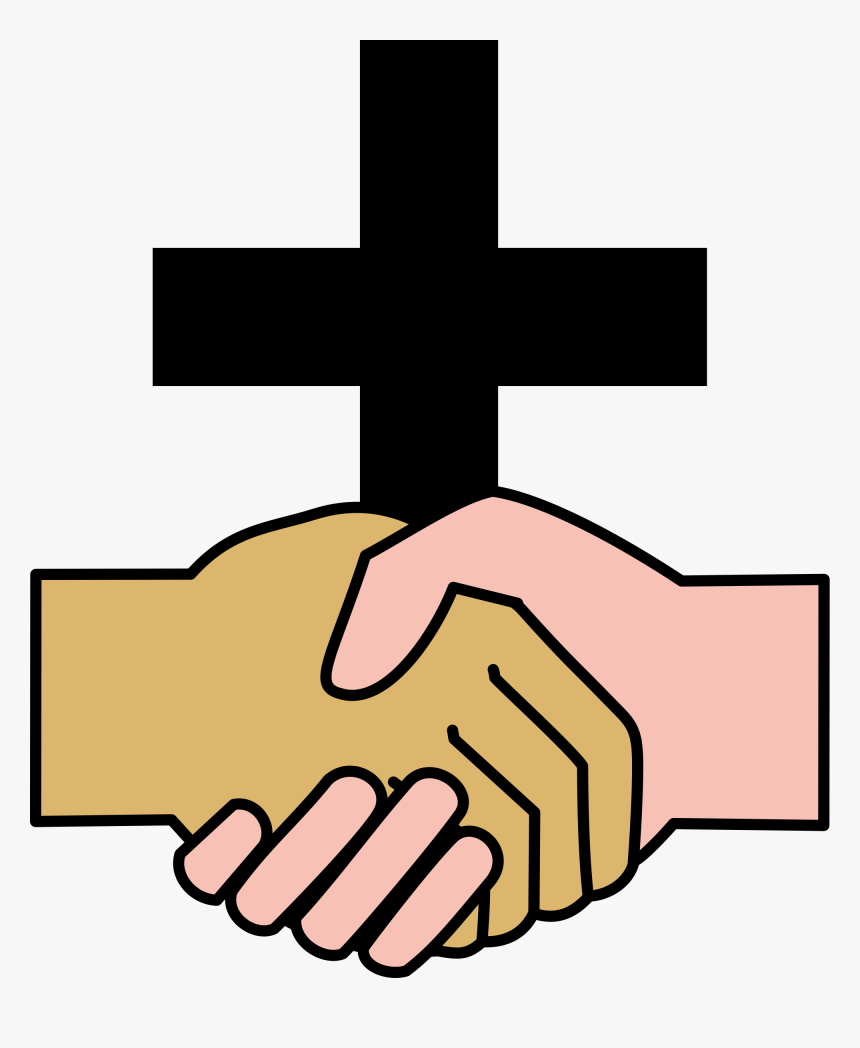 Christian Svg Transparent Png - Shaking Hands With Cross, Png Download ...