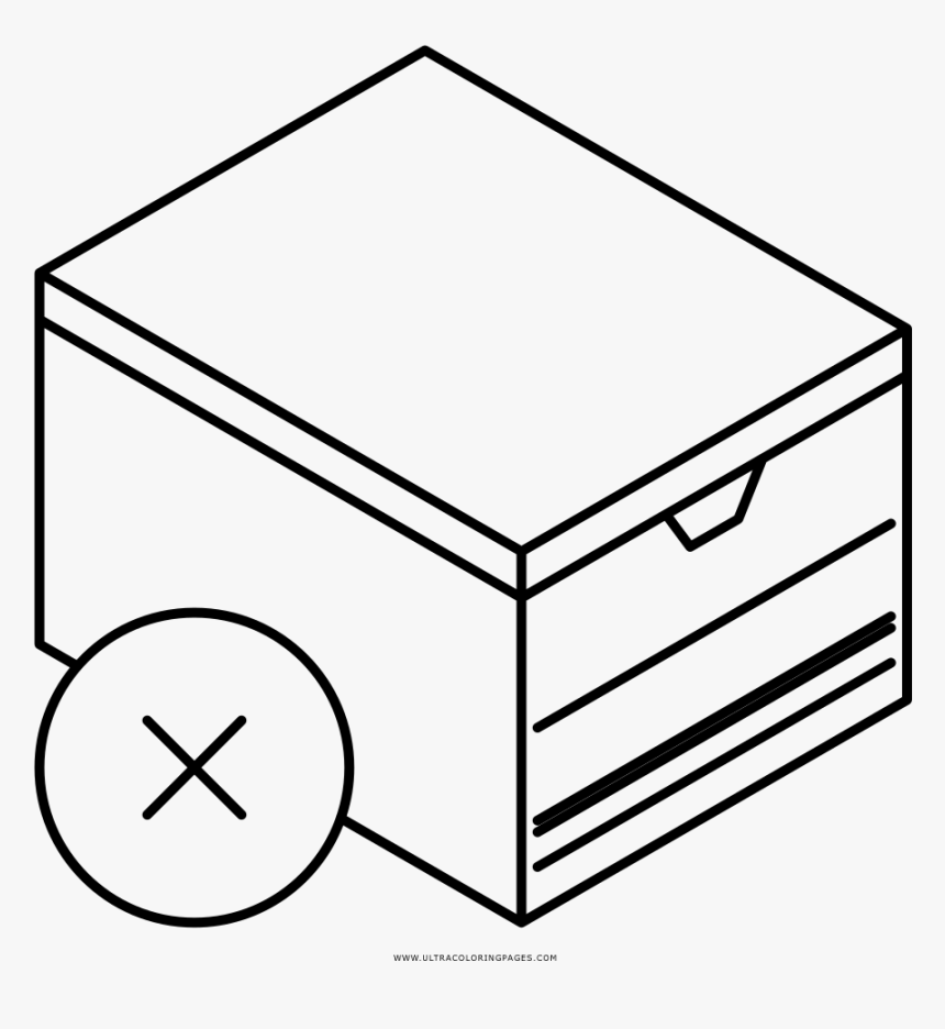 Cardboard Box Coloring Page, HD Png Download , Transparent Png Image ...