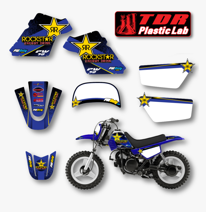 Yamaha Pw50 Rockstar Ii Blue Graphics, HD Png Download , Transparent ...