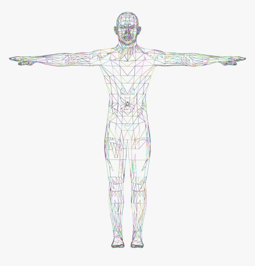 Detailed Low Poly Man Wireframe Prismatic Clip Arts, HD Png Download ...