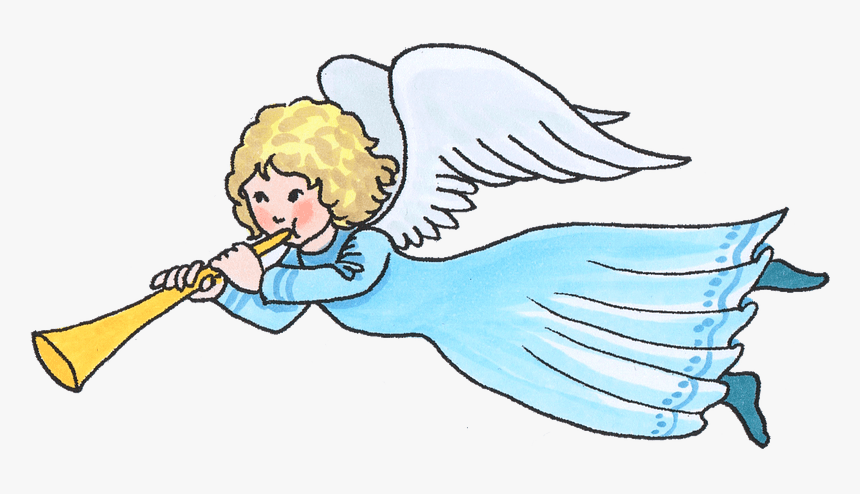 Christmas Angel Blowing Horn Clipart, HD Png Download , Transparent Png ...