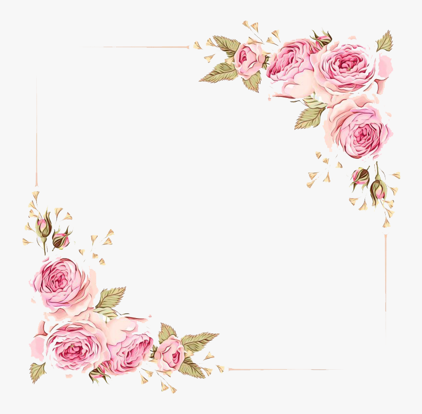 Watercolor Floral Flower Frame Transparent Images Png, Png Download ...