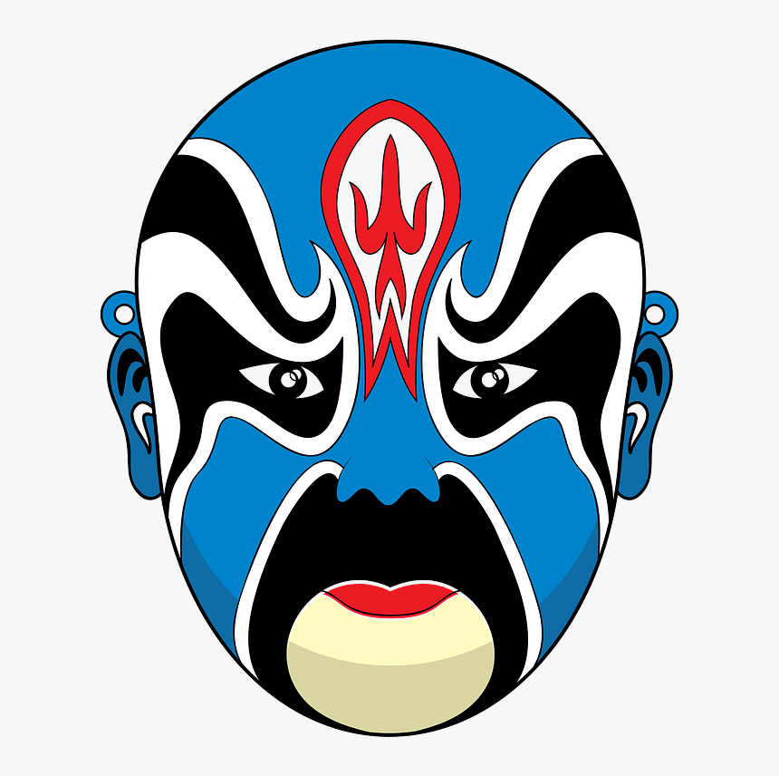 Chinese Opera Mask Blue Clipart, HD Png Download , Transparent Png ...