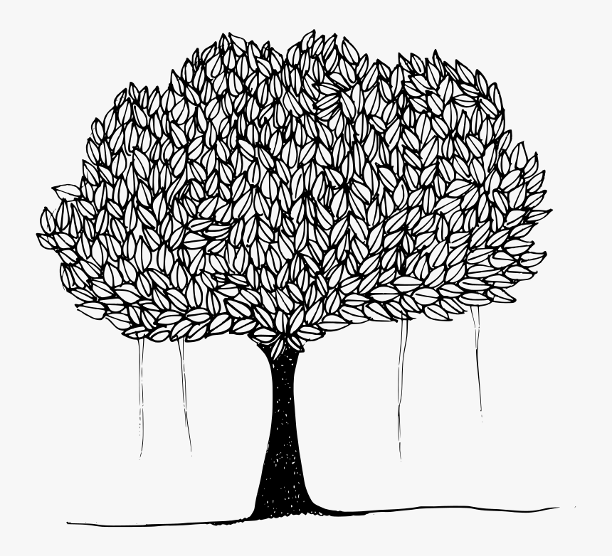 Peepal Tree Clipart Black And White , Png Download, Transparent Png ...