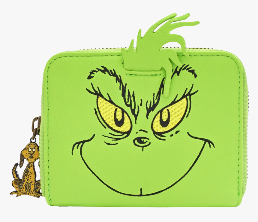 Grinch 5” Faux Leather Zip-around Wallet, HD Png Download , Transparent ...