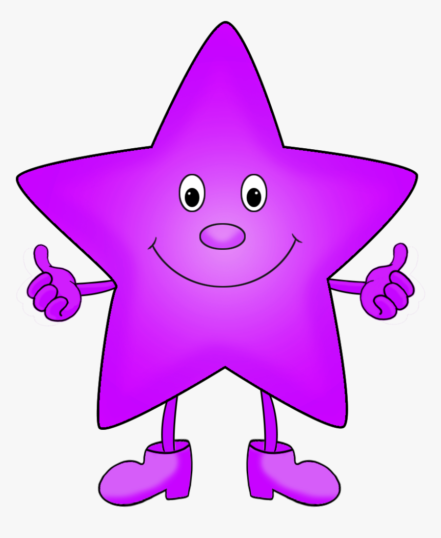 Purple Funny Star Clipart - Cartoon Colorful Star Clipart, HD Png ...