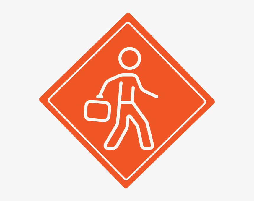 Transparent Walking Icon Png - Traffic Sign, Png Download , Transparent ...