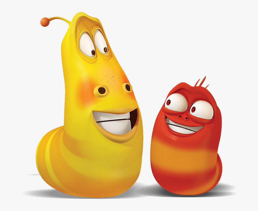 Larva Red And Yellow Smiling At Each Other - Larva Cartoon Png ...