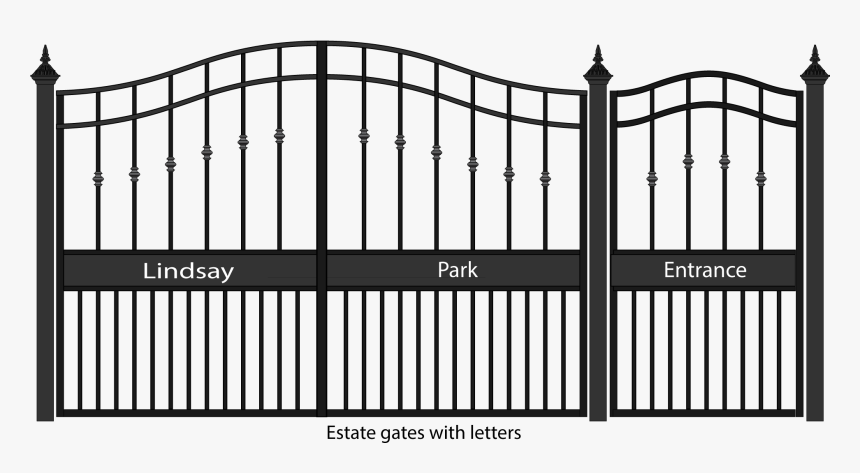 Stee Estate Gates With Name - Steel Gate With Name, HD Png Download ...