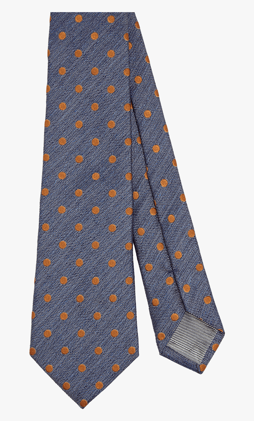 Dark Azure Silk Tie With Mustard Polka Dots Fw18 Collection,, HD Png ...