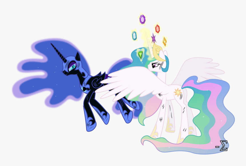 Princess Luna And Nightmare Moon Fighting