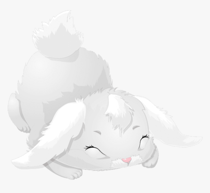 Cute White Bunny Cartoon Png, Transparent Png , Transparent Png Image ...