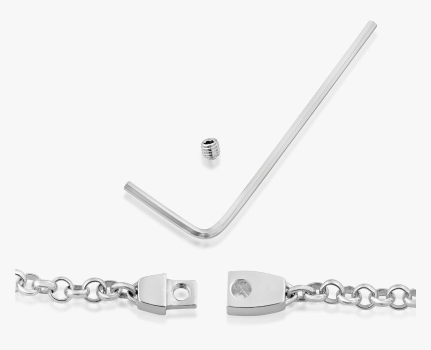 Open Sterling Silver Chain Lock With Screw And Allen, HD Png Download ...