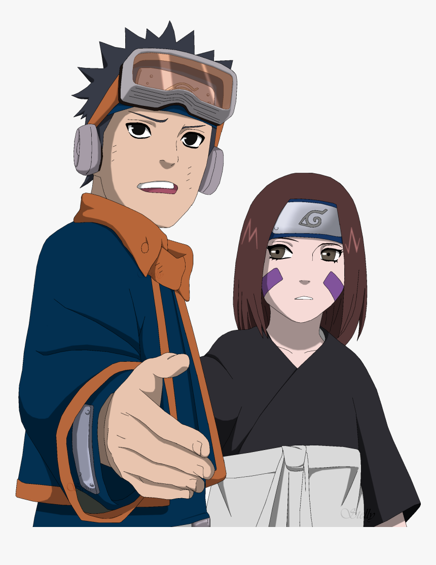 Obito E Rin 654 Lineart Colored By Dennisstelly-d6th7d4, HD Png ...