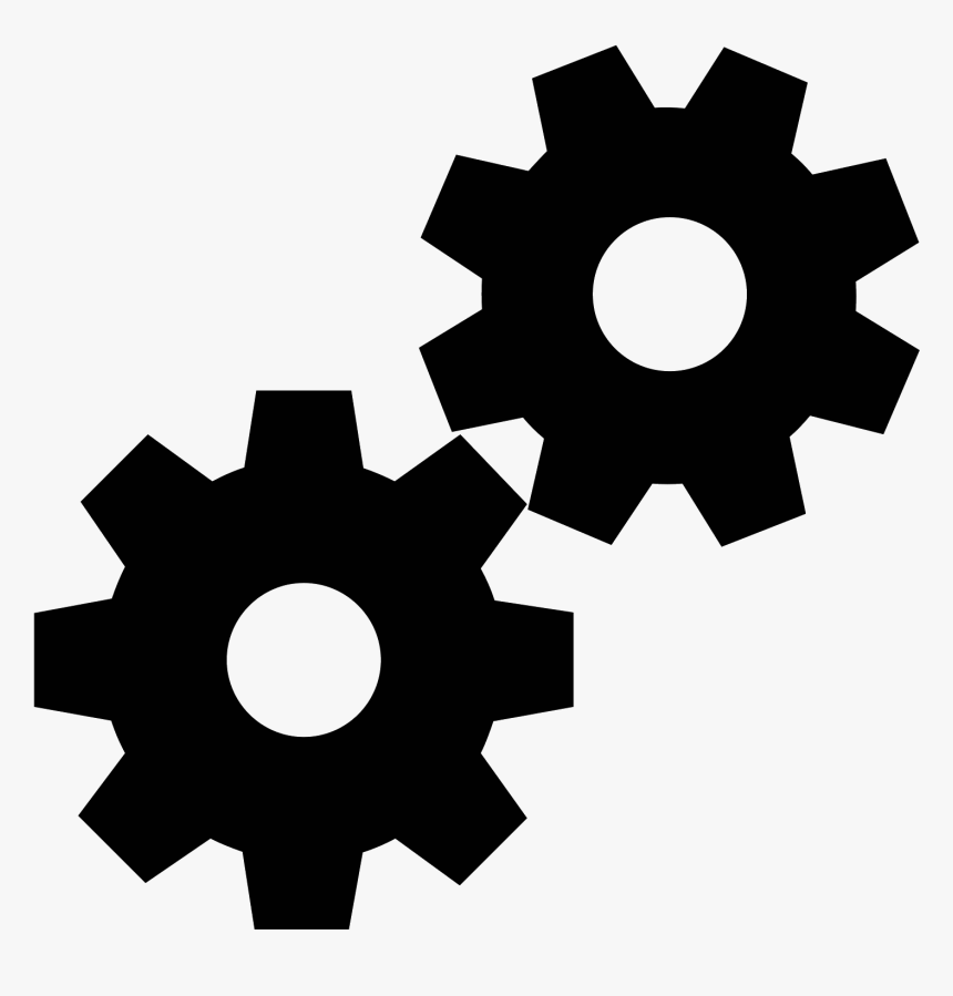 In This Icon There Are Two Cogs Aligned Diagonally, HD Png Download ...