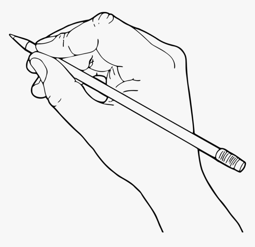 Line Art,drawing,neck - Hand With Pencil Drawing, HD Png Download ...