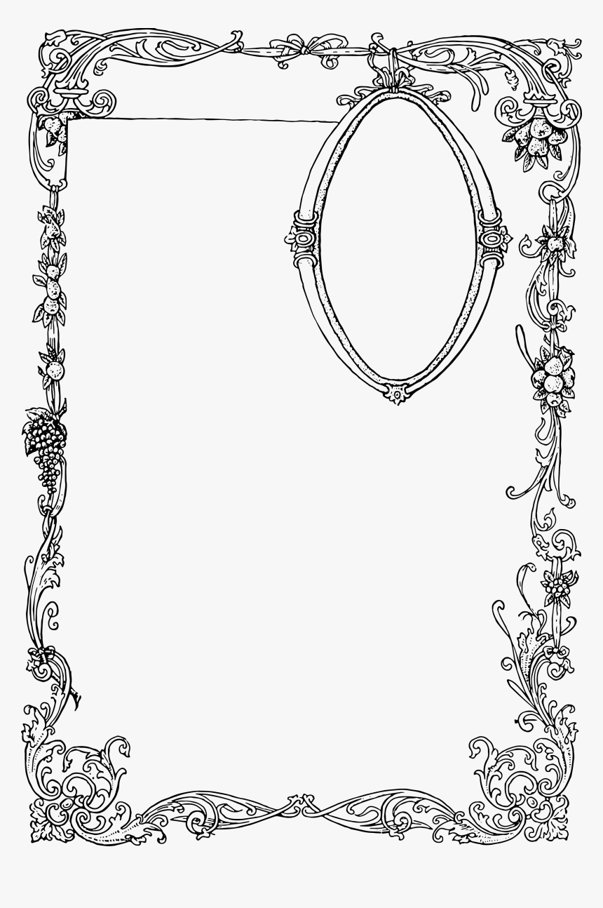 Vintage Pirate Border Vector - Ornate Border Frame Vector Floral, HD ...