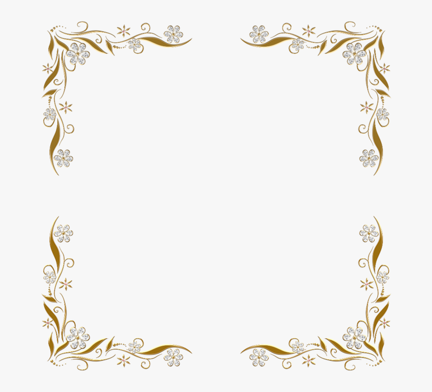 Golden Floral Border Png High-quality Image - Floral Border Png ...