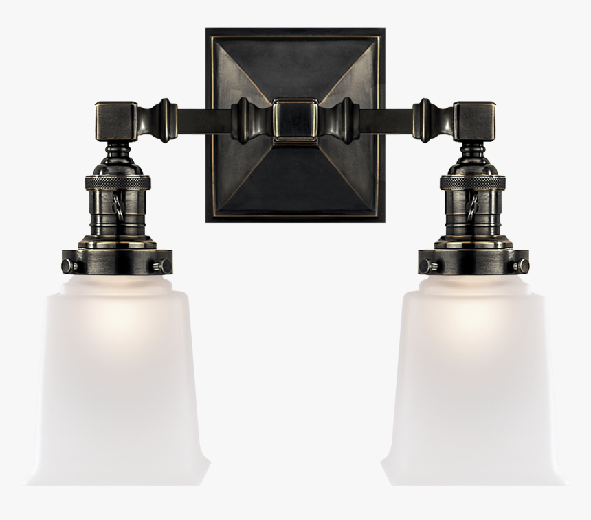 Boston Square Double Light In Bronze With Frosted Glass - Sconce, HD ...