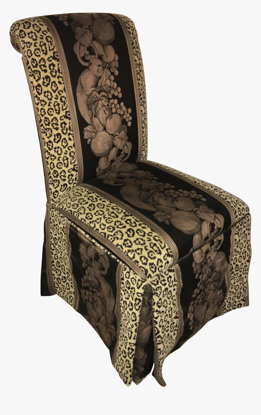 Safari Cheetah Print Side Chair With Monkey Details, HD Png Download ...