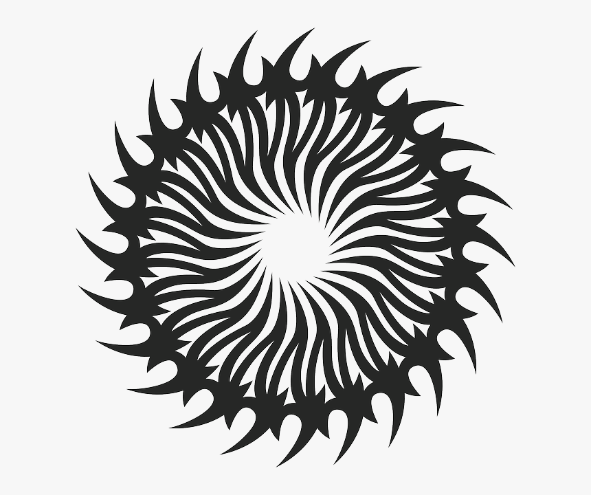 Stylized, Pattern, Sun, Circle, Art, Rays, HD Png Download ...