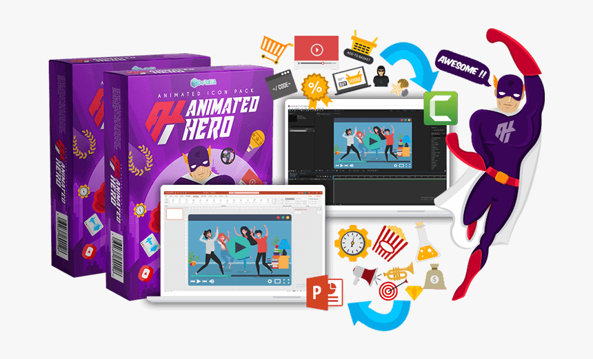 Animated Hero Review, HD Png Download , Transparent Png Image - PNGitem