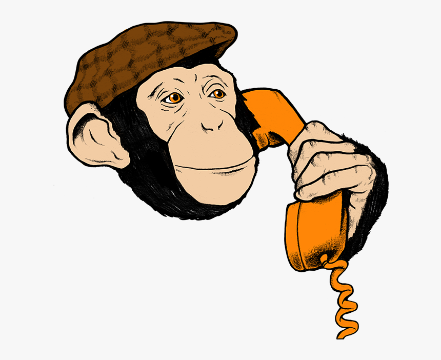 Illustration Of Chimp Talking On The Phone, HD Png Download ...