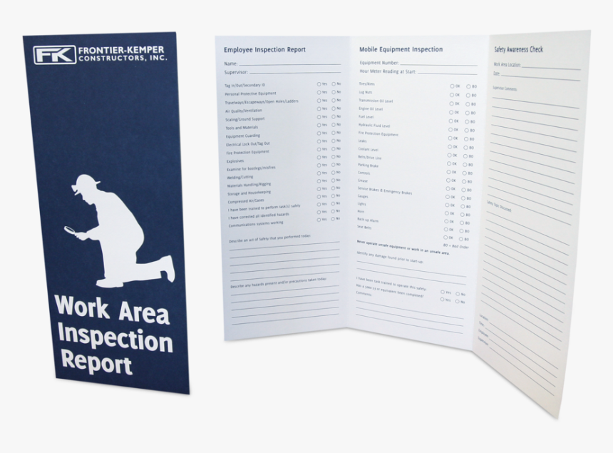 Work Area Inspection Report Designed For Jobsite Employees, HD Png ...