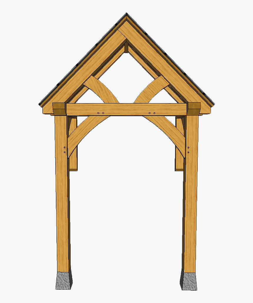 2 Post Porch A17 Curved Brace Truss With Rear Supporting, HD Png ...