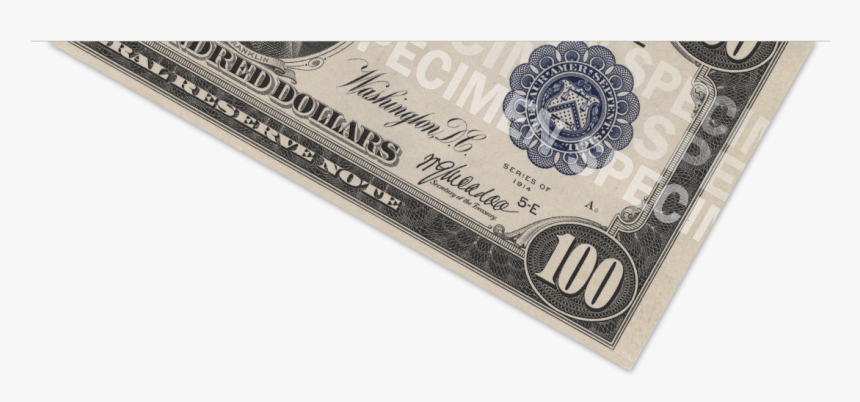1914 $100 Raised Printing, HD Png Download , Transparent Png Image ...