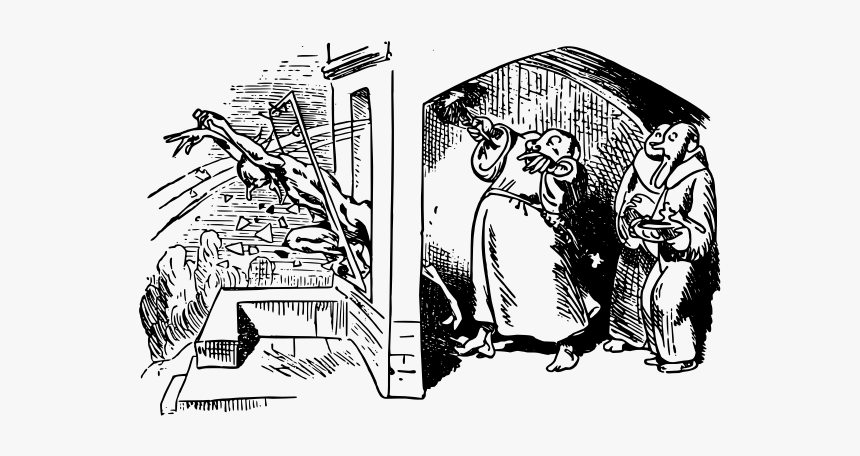 Priest Pushing Demon Through Window Vector Graphics, HD Png Download ...