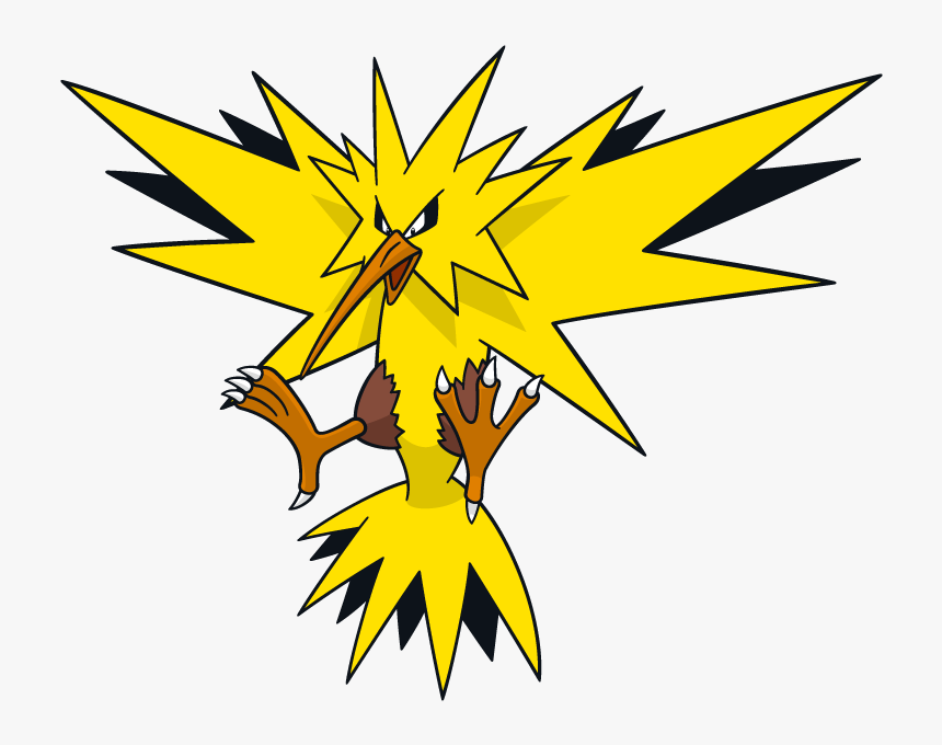 Zapdos Pokemon Character Vector Art - Pokemon Zapdos, HD Png Download ...