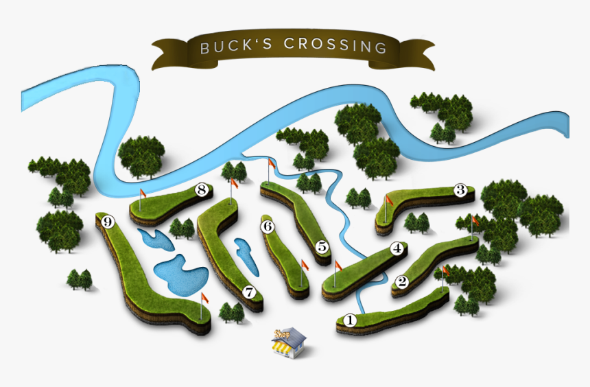 Buck S Crossing Course Layout - Tree, HD Png Download , Transparent Png ...