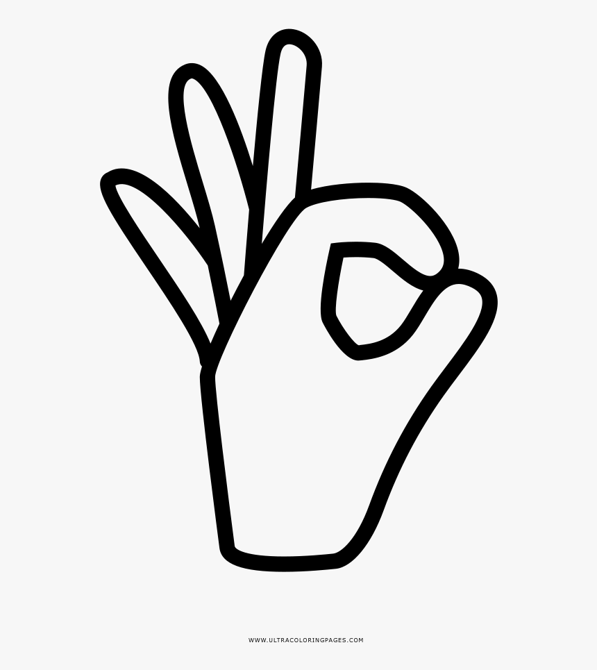 Okay Coloring Page - Ok Sign Coloring Page, HD Png Download ...