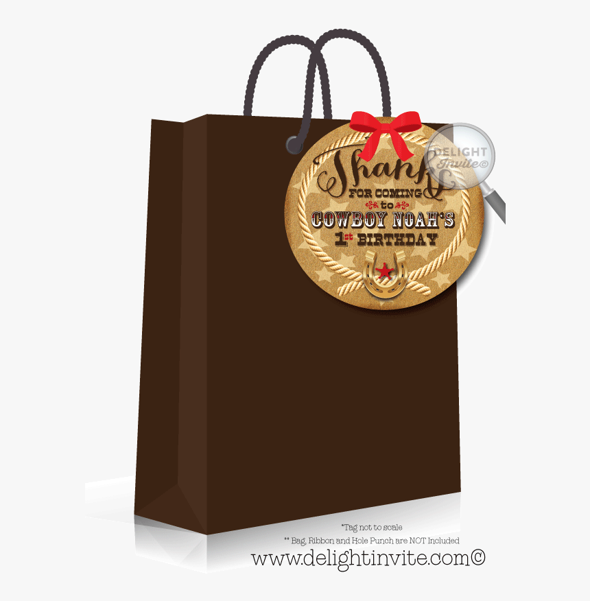 Vintage Western Cowboy Birthday Favor Tag, HD Png Download ...