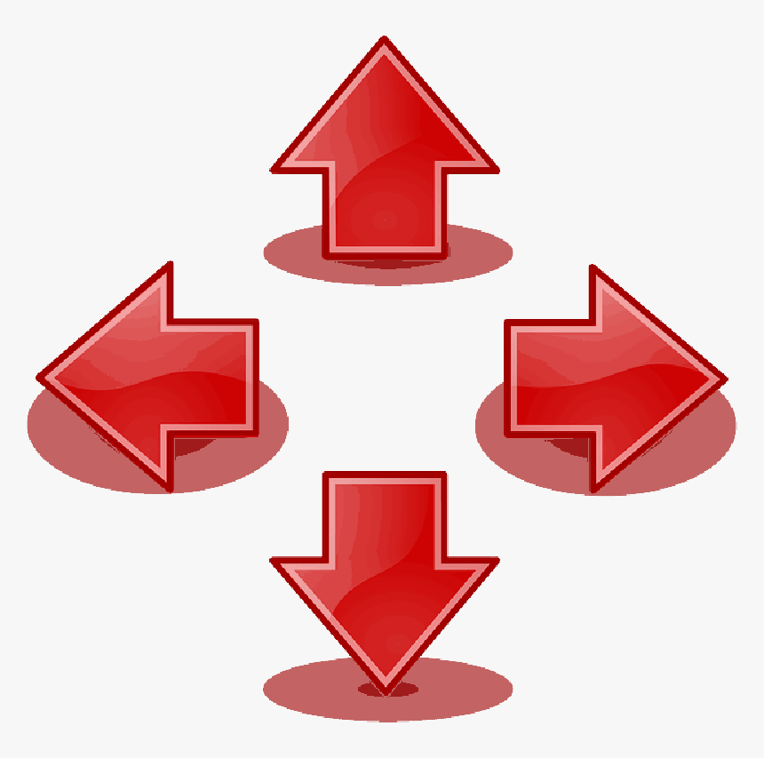 Arrows, Red, Set, Up, Down, Left, Right, Glossy, HD Png Download ...