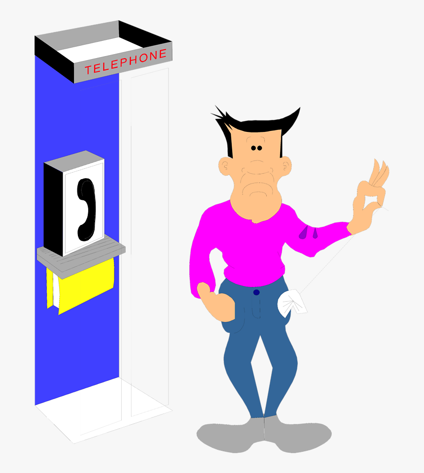 Pay Phone Free Illustration Of A Cartoon, HD Png Download , Transparent ...