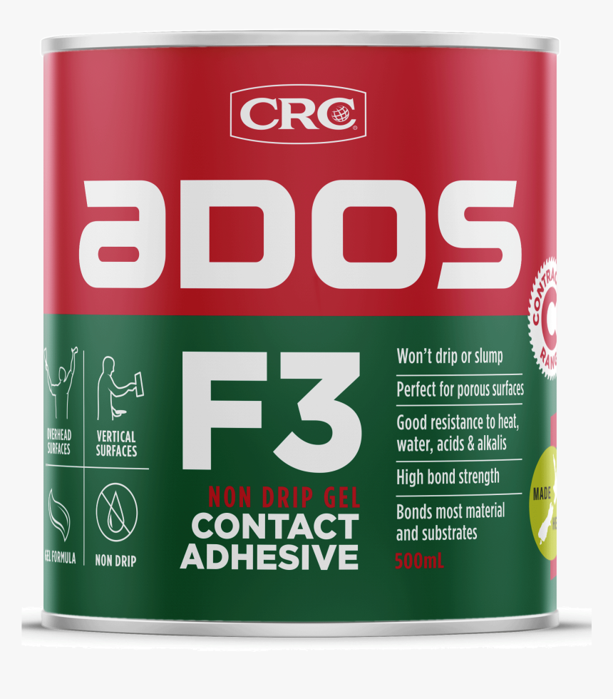Crc F3 Non- Drip Contact Adhesive 500ml, HD Png Download , Transparent ...