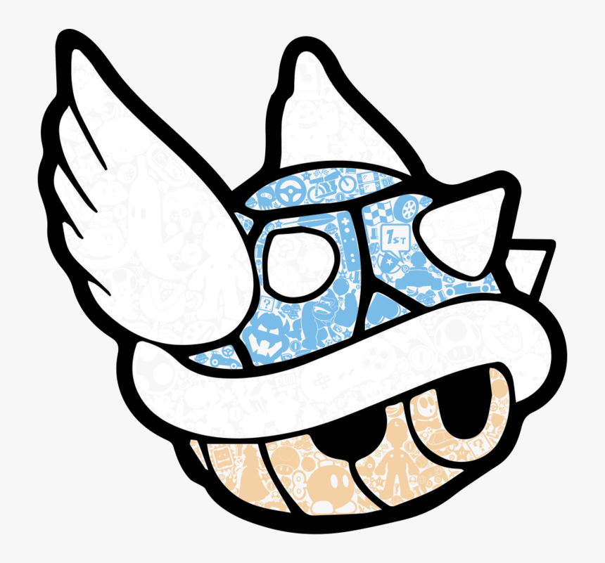 Blue Shell Mario Kart Drawing Clipart , Png Download, Transparent Png ...