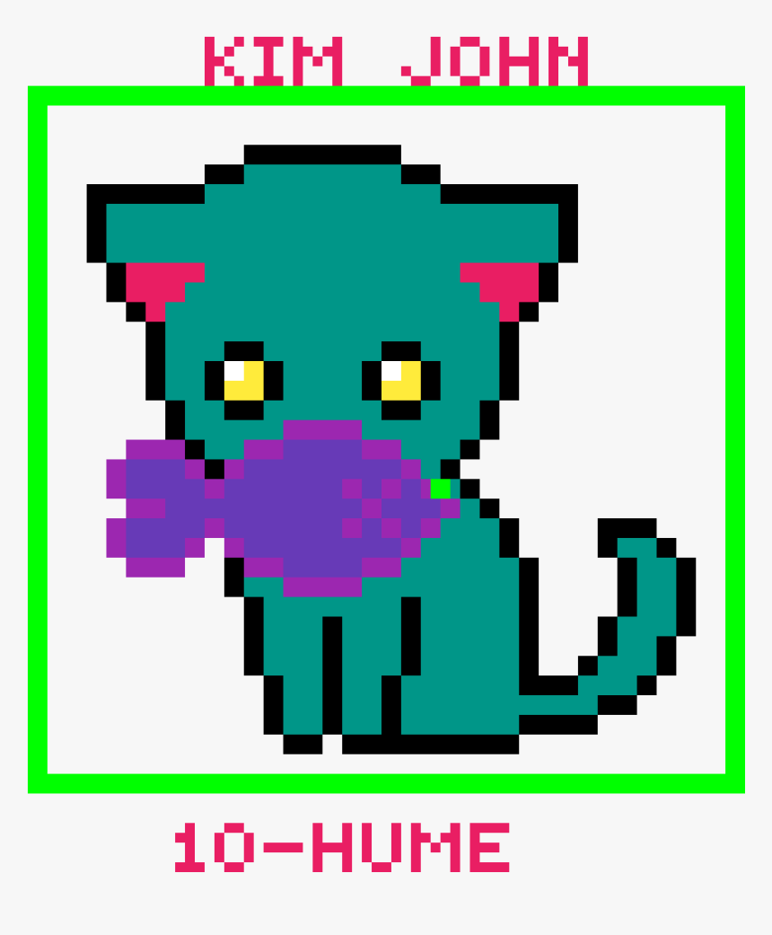 Purple Cat Pixel Art , Png Download, Transparent Png , Transparent Png ...
