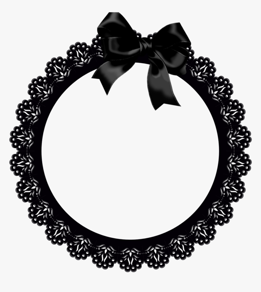 #mq #black #lace #round #bow #bows, HD Png Download , Transparent Png ...