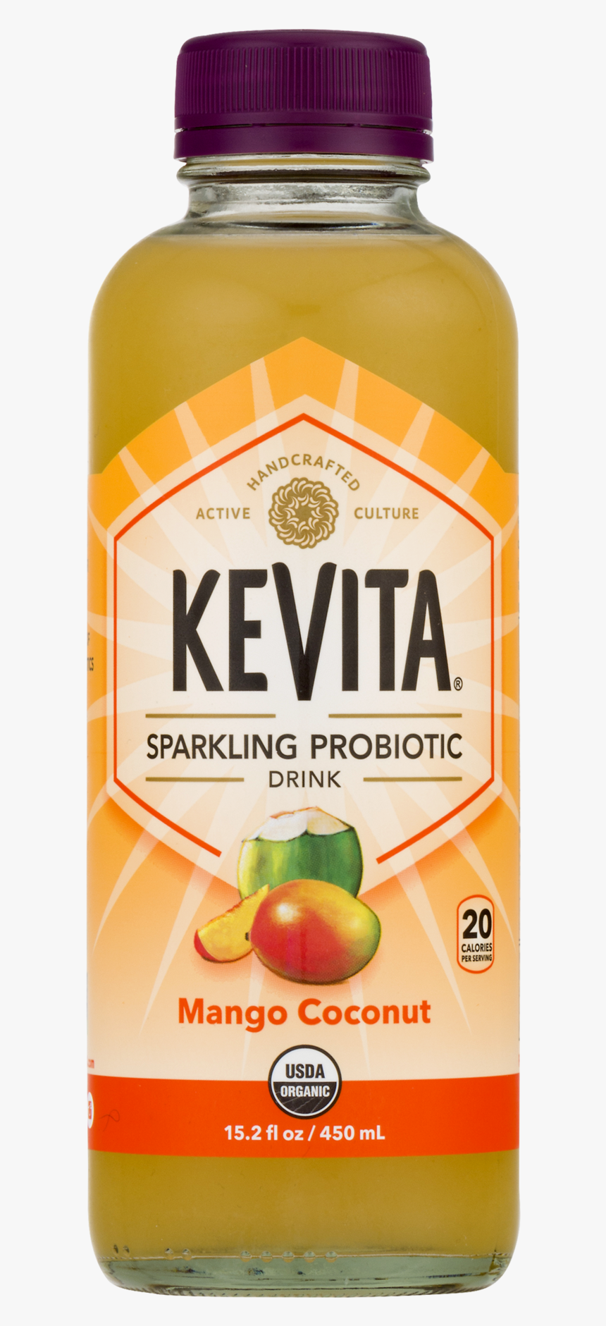 Kevita Sparkling Probiotic Mango Coconut Drink,, HD Png Download ...