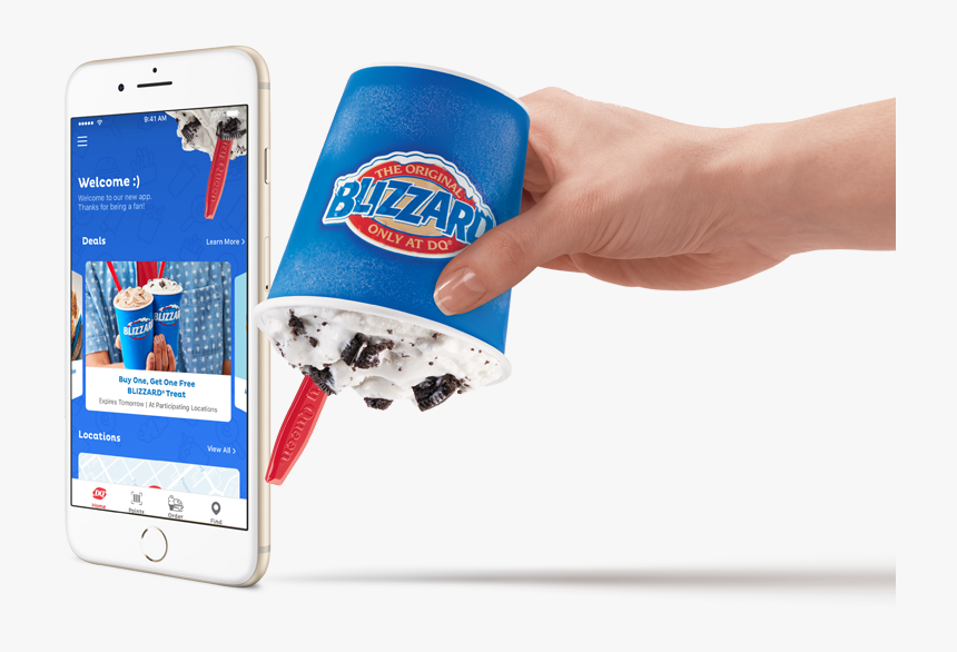 Phone With The Dq App Open And A Delicious Combo Meal, HD Png Download ...