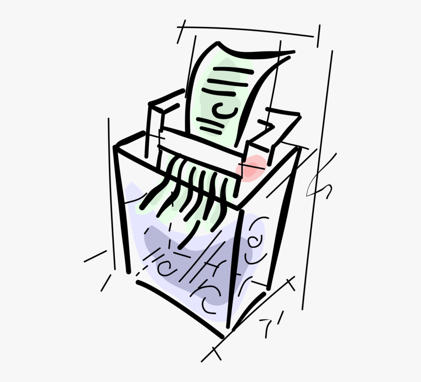 Vector Illustration Of Office Paper Shredder Destroys, HD Png Download ...