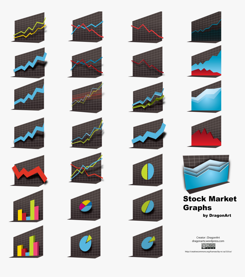 Vector Stock Market Graphs 3d By Dragonart - Stock Market Vector Pack ...
