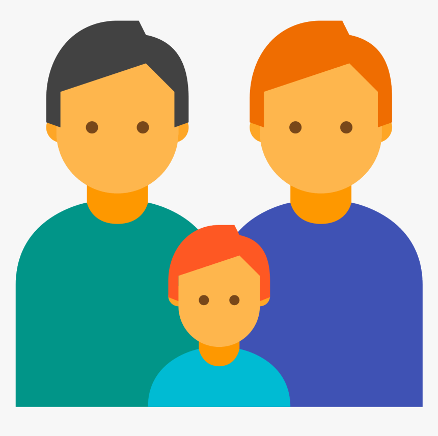 Family Two Men Icon - Family Flat Icon Png, Transparent Png ...